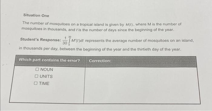 Solved Situation One The number of mosquitoes on a tropical | Chegg.com