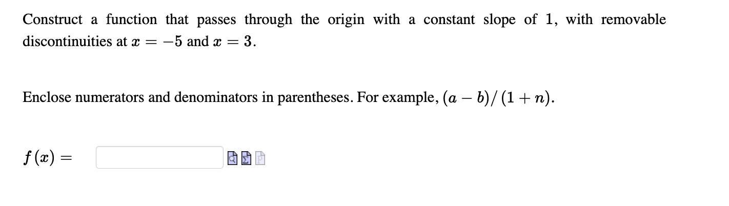 Solved Construct a function that passes through the origin | Chegg.com