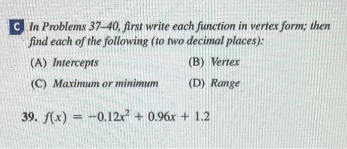 Solved In Problems 37-40, first write each function in | Chegg.com
