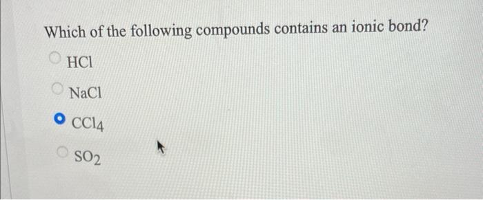Solved Which of the following compounds contains an ionic | Chegg.com