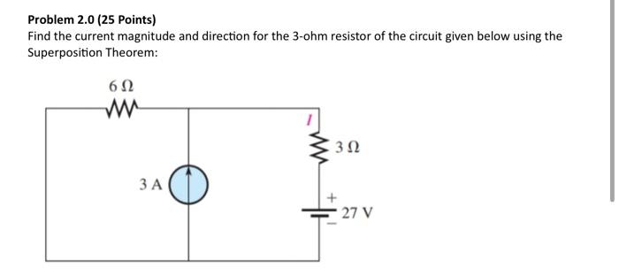 Solved Problem 2.0 (25 Points) Find the current magnitude | Chegg.com