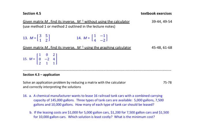 Solved Given matrix M, find its inverse, M−1 without using | Chegg.com