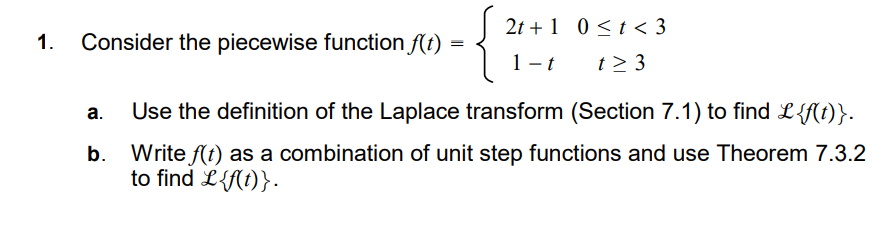 Solved Consider the piecewise function | Chegg.com