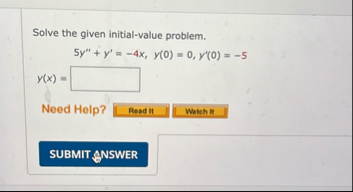 Solve the given initial-value | Chegg.com