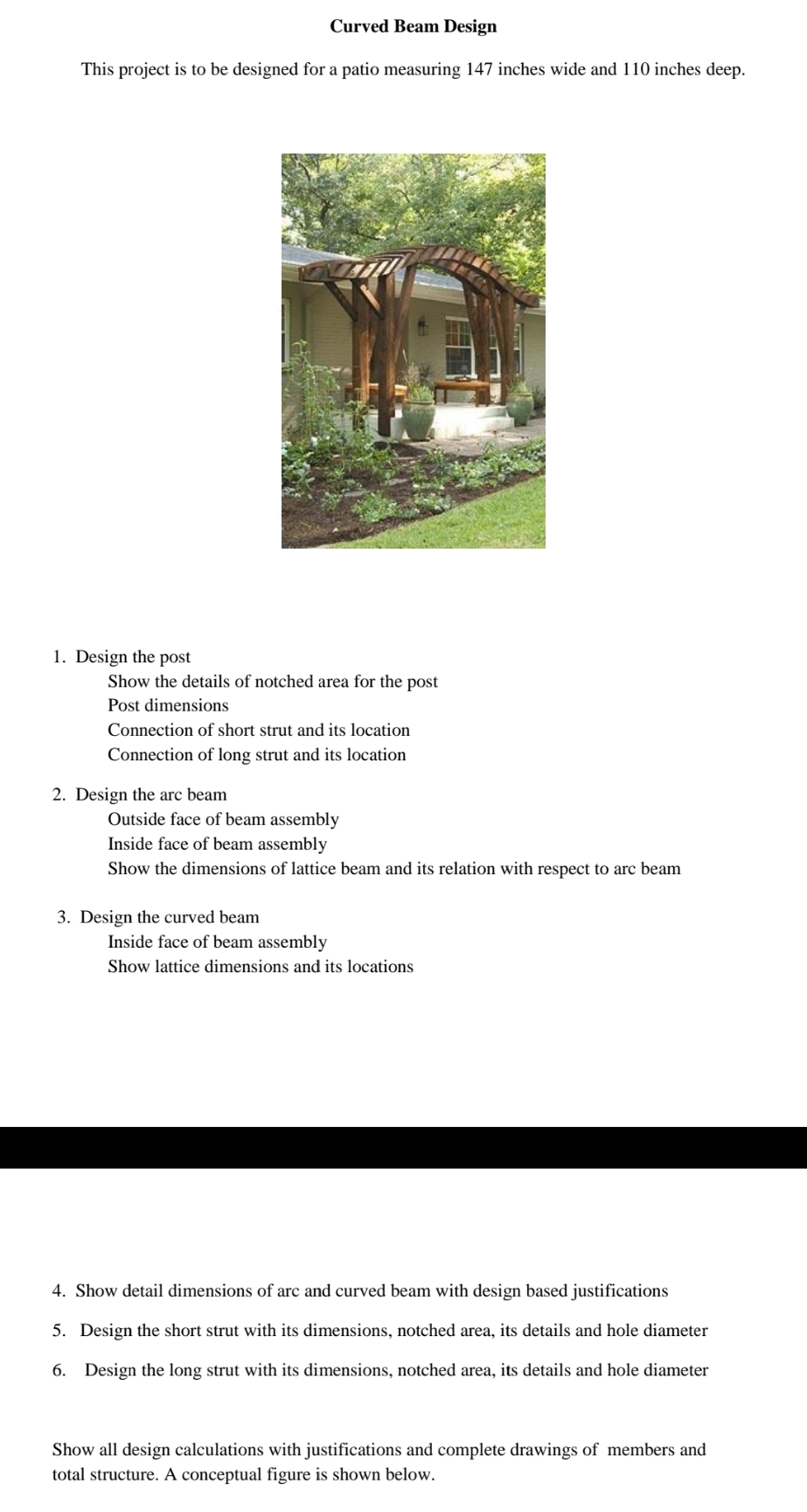 [Solved]: Curved Beam Design This project is to be designed