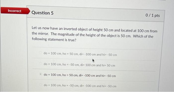 Solved Choose Plane Mirror. In Figure 1, a plane mirror is | Chegg.com