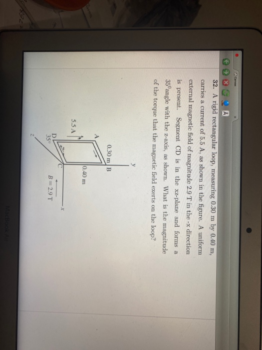 Solved a rigid rectangular loop, measuring 0.30m by 0.40m | Chegg.com
