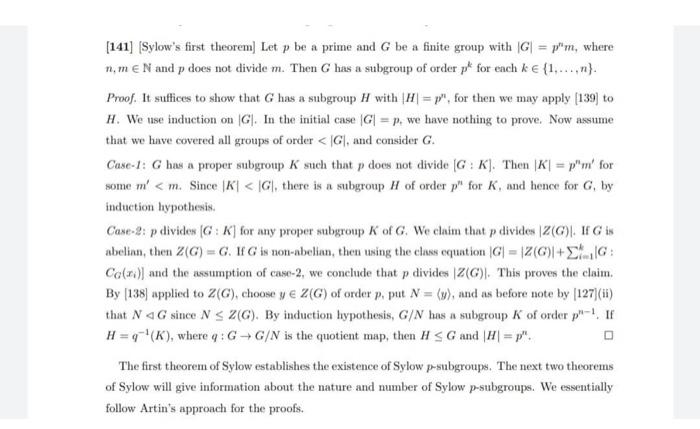 Solved Abstract Algebraplease explain the proof in detail | Chegg.com