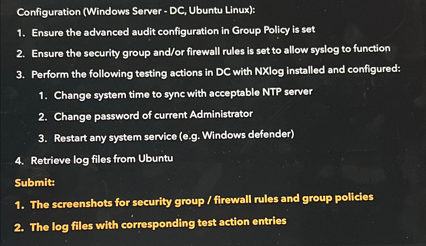 Solved Configuration (Windows Server - ﻿DC, ﻿Ubuntu | Chegg.com