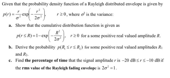 Solved Given that the probability density function of a | Chegg.com