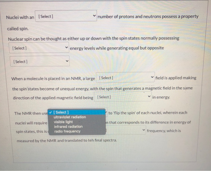 Solved Nuclei with a [Select ] number of protons and | Chegg.com