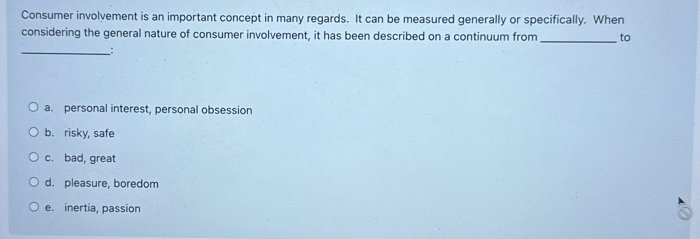 Solved Consumer involvement is an important concept in many | Chegg.com
