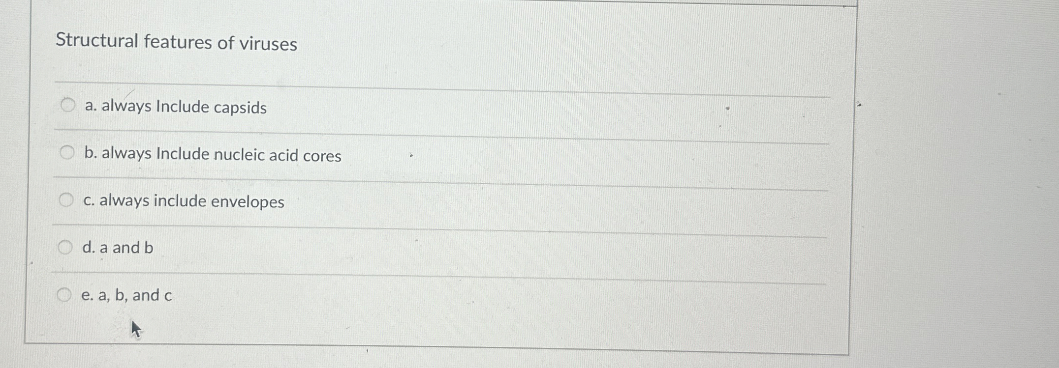 Solved Structural features of virusesa. ﻿always Include | Chegg.com