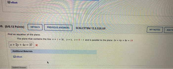 Solved 15. [-/0.11 Points] DETAILS SCALCET8M 12.5.506.XP. MY | Chegg.com