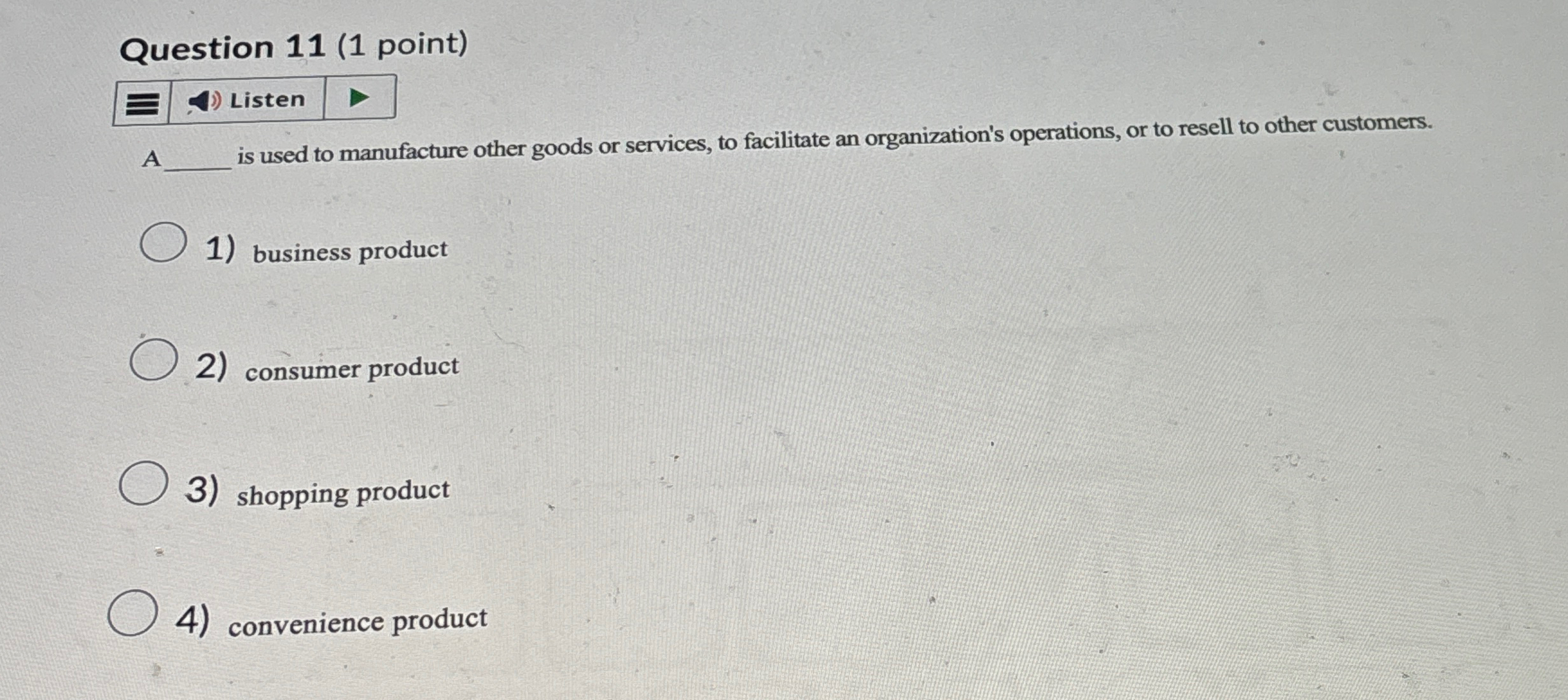 Solved Question 11 (1 ﻿point)ListenA ﻿is used to | Chegg.com