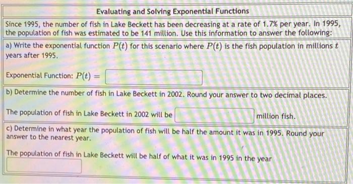 Solved Evaluating and Solving Exponential Functions Since | Chegg.com