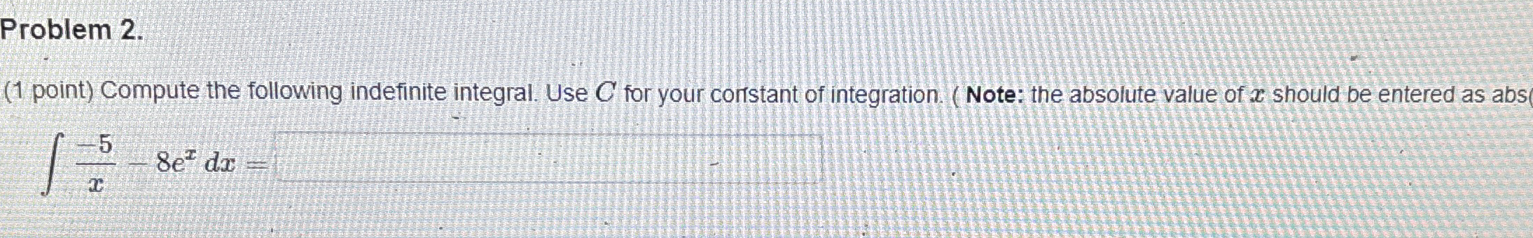 Solved Problem 2.(1 ﻿point) ﻿Compute the following | Chegg.com
