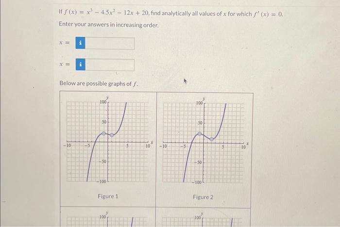 Solved If f(x) = x³ - 4.5x² - 12x + 20, find analytically | Chegg.com
