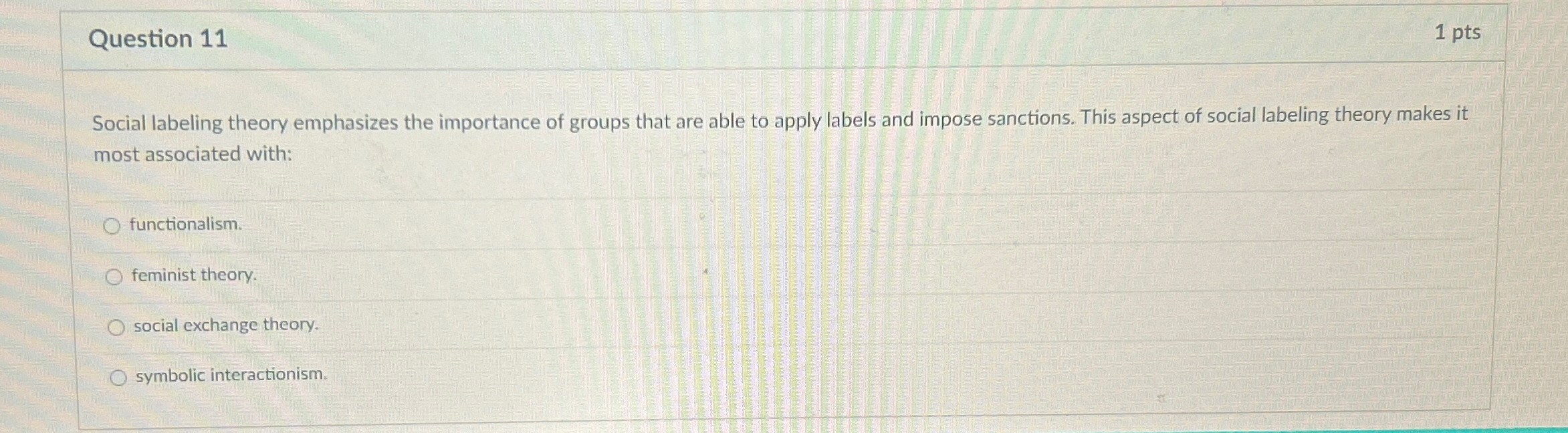 Solved Question 111 ﻿ptsSocial labeling theory emphasizes | Chegg.com