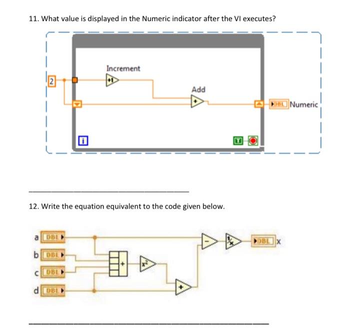 Solved 11. What value is displayed in the Numeric indicator | Chegg.com
