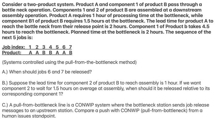 Solved Consider a two-product system. Product A and | Chegg.com