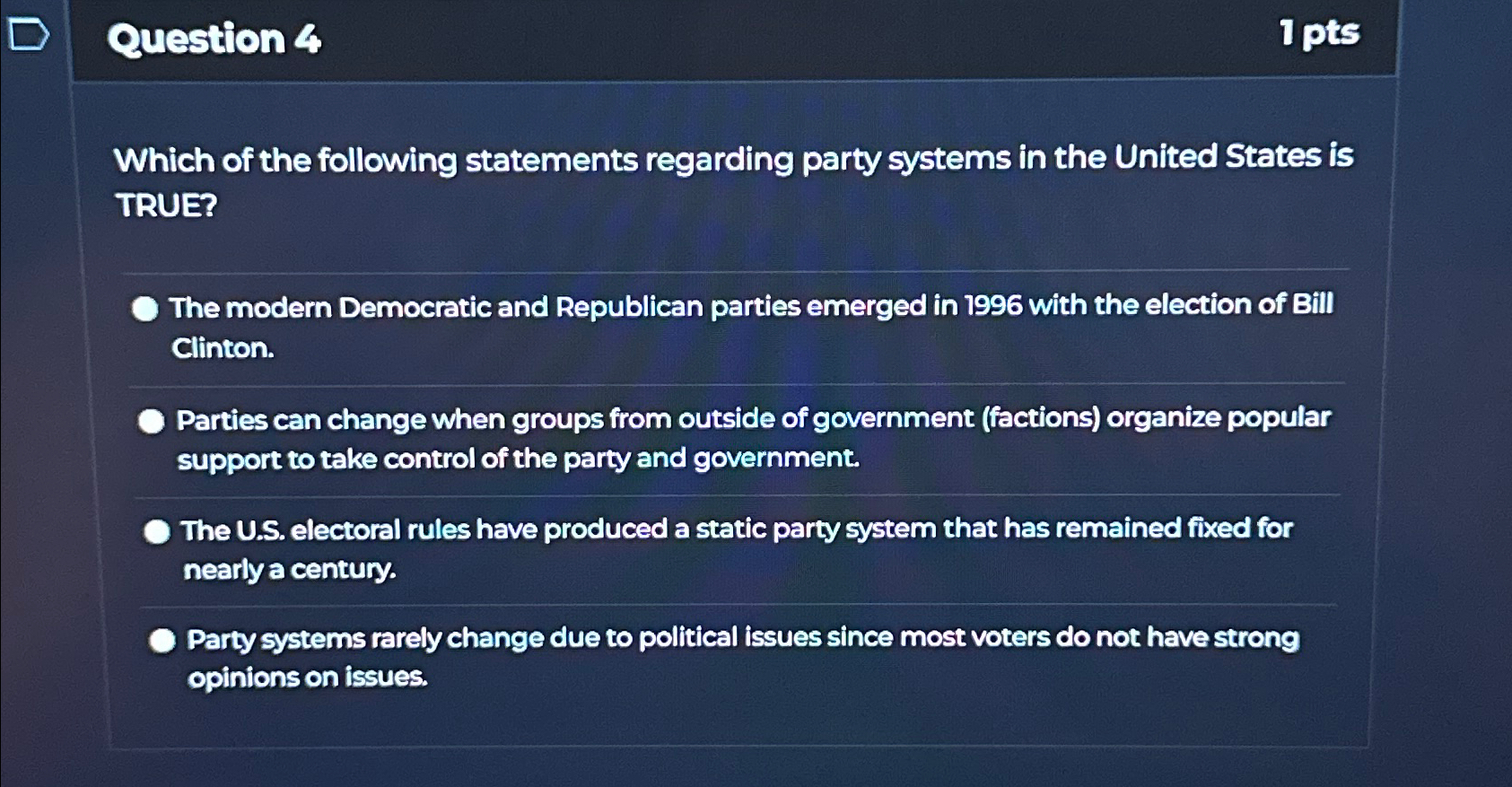 Solved Question 41 ﻿ptsWhich of the following statements | Chegg.com