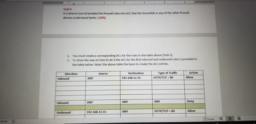 Styles Firewall Policy and ACL Lab Assignment: | Chegg.com