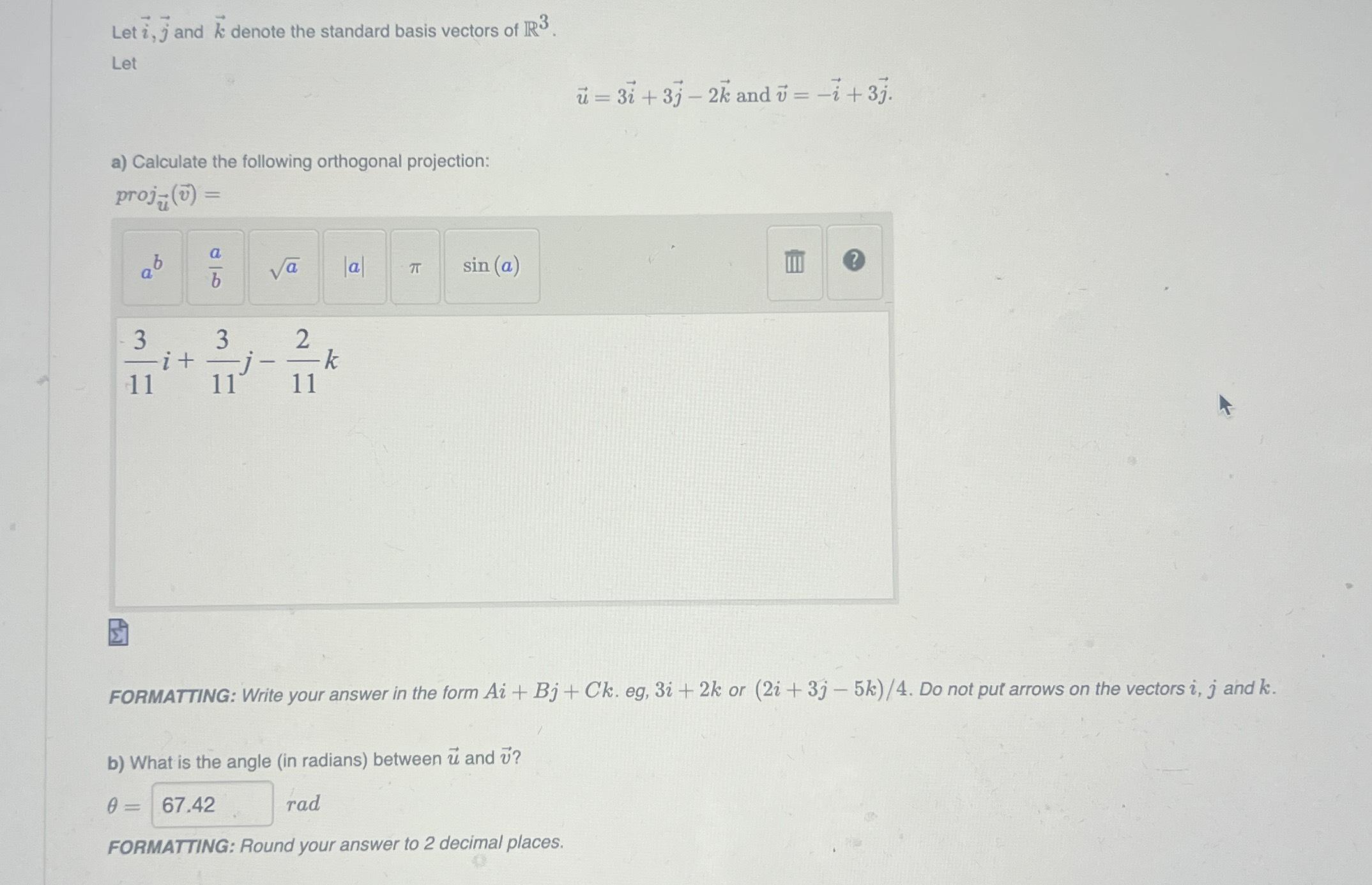 Solved Let vec(i),vec(j) ﻿and vec(k) ﻿denote the standard | Chegg.com