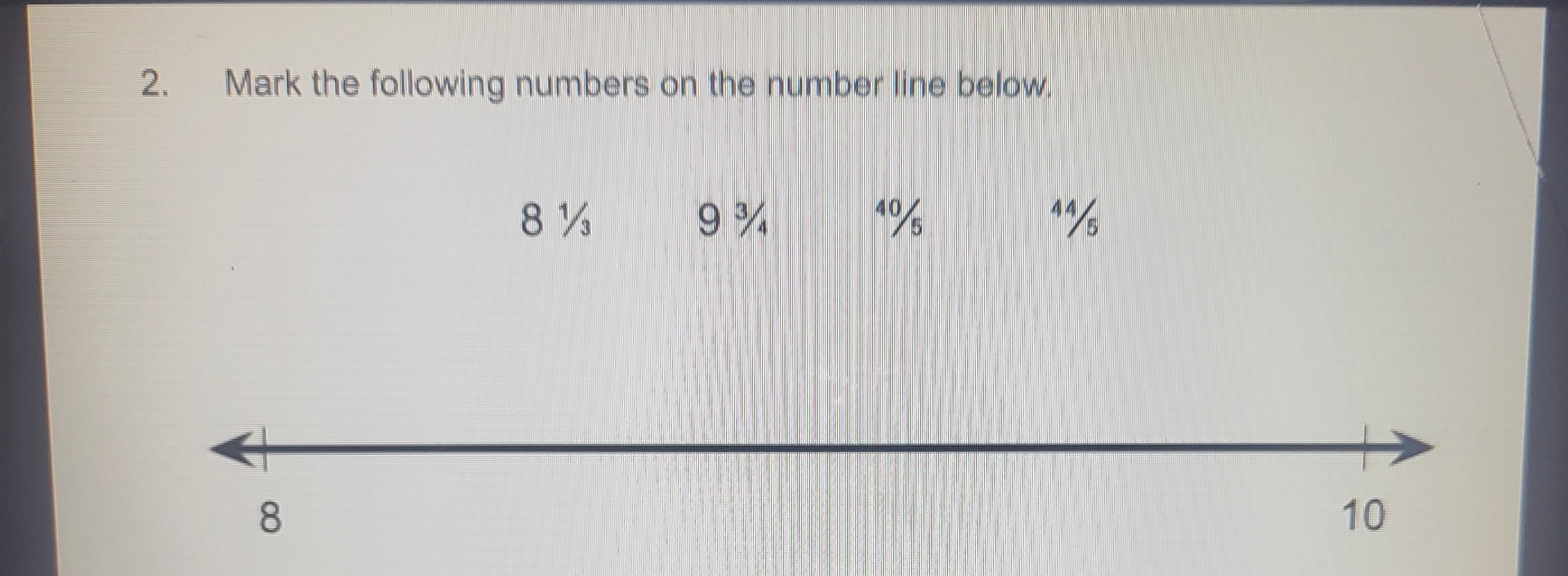 Solved Mark the following numbers on the number line | Chegg.com