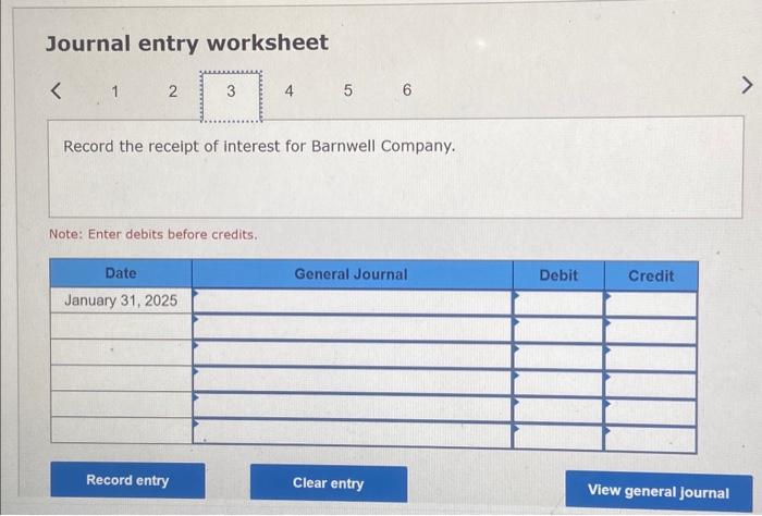 Solved Journal entry worksheet Record the | Chegg.com