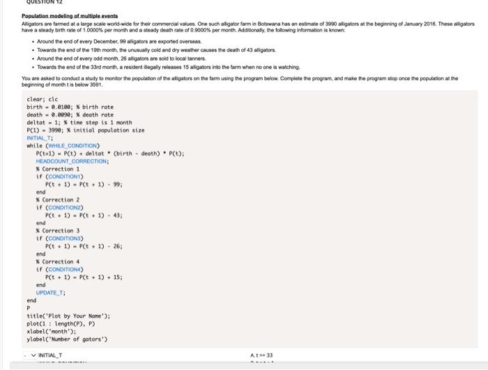 Solved Population modeling of multiple exents Alligators are | Chegg.com