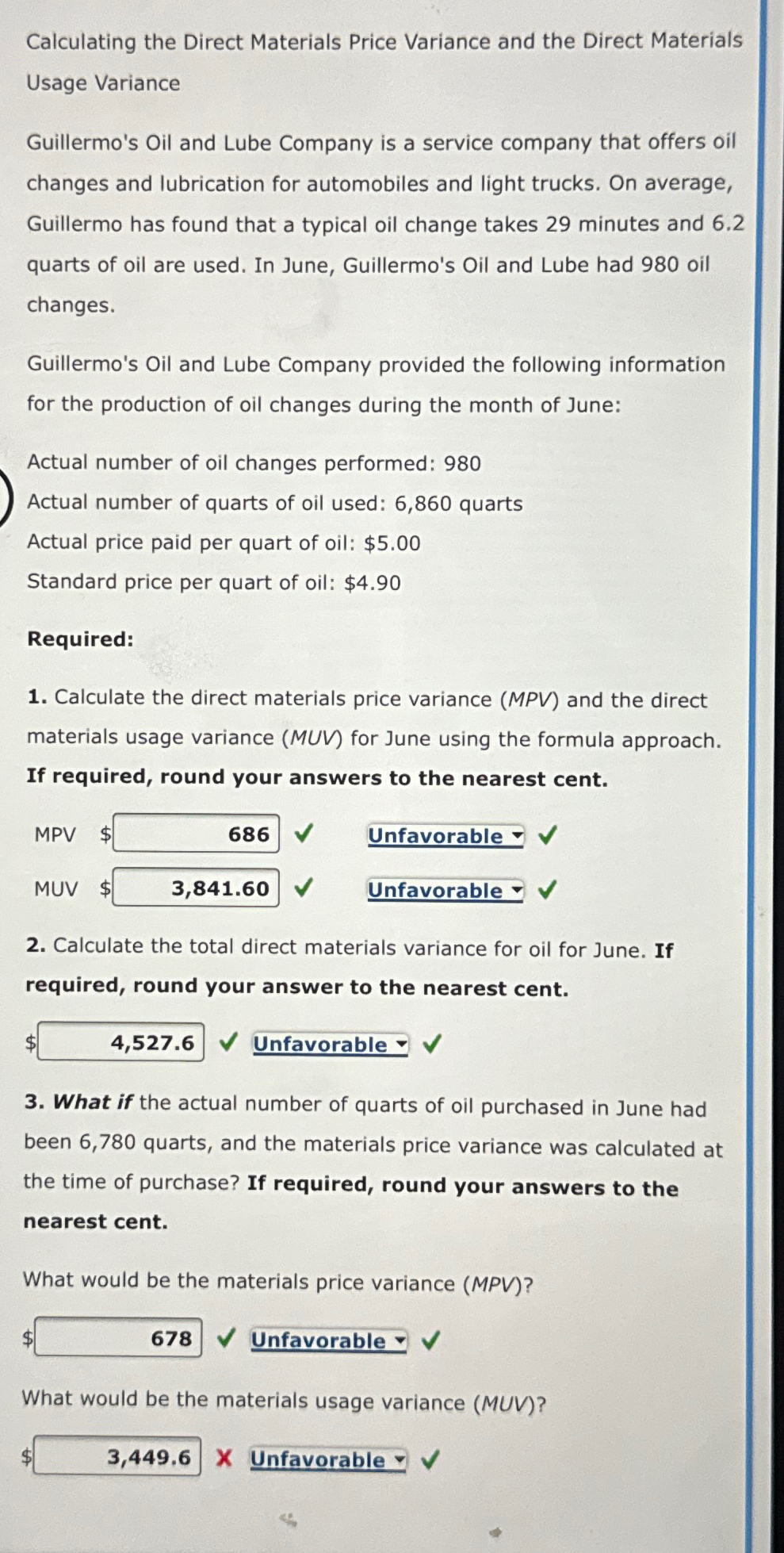 Solved Calculating the Direct Materials Price Variance and | Chegg.com