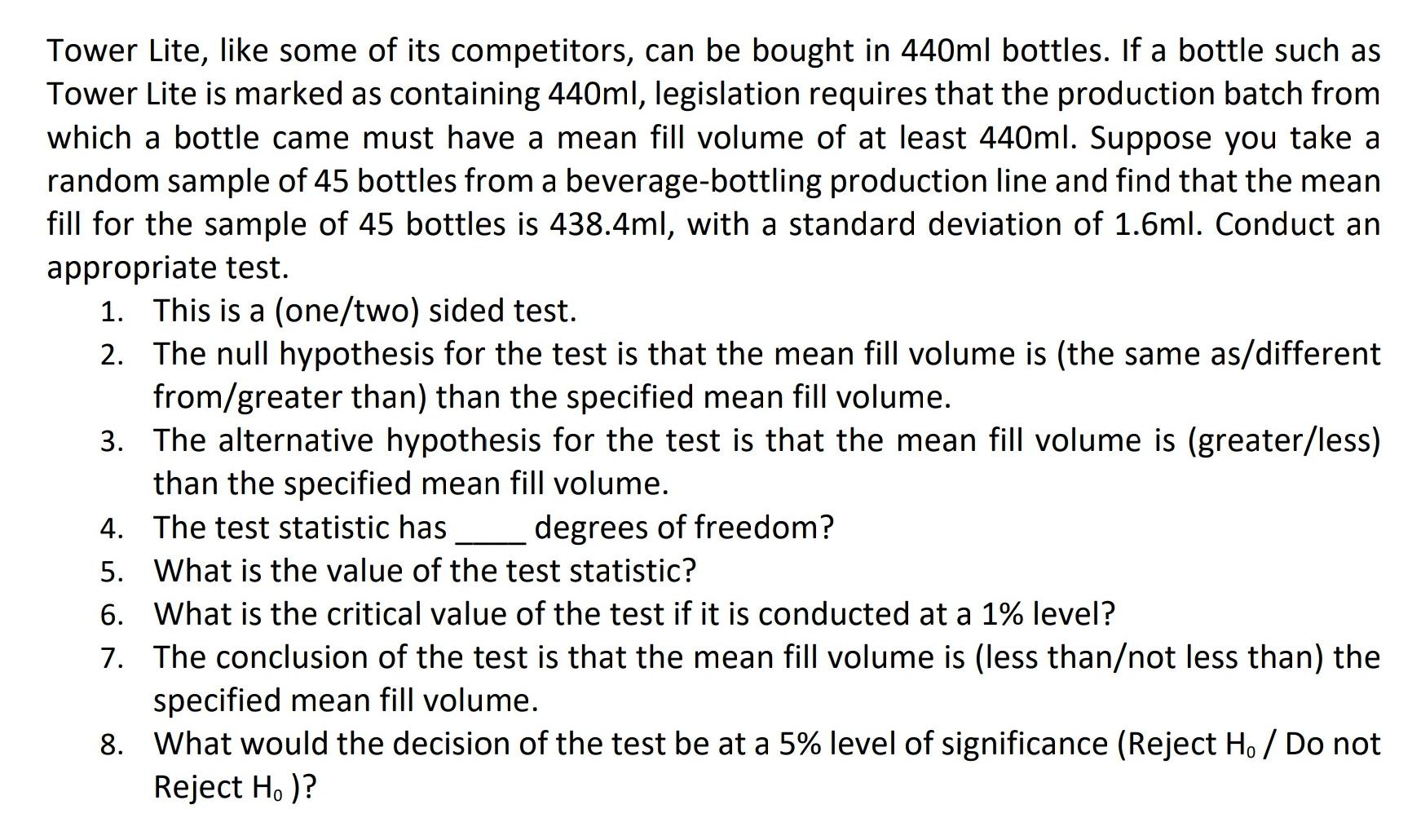 Solved Tower Lite, like some of its competitors, can be | Chegg.com