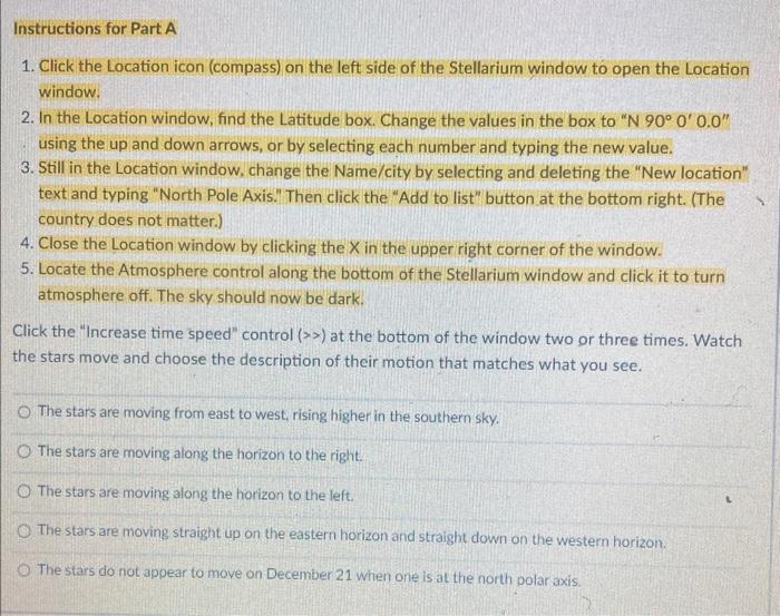 Solved Instructions for Part A 1. Click the Location icon | Chegg.com