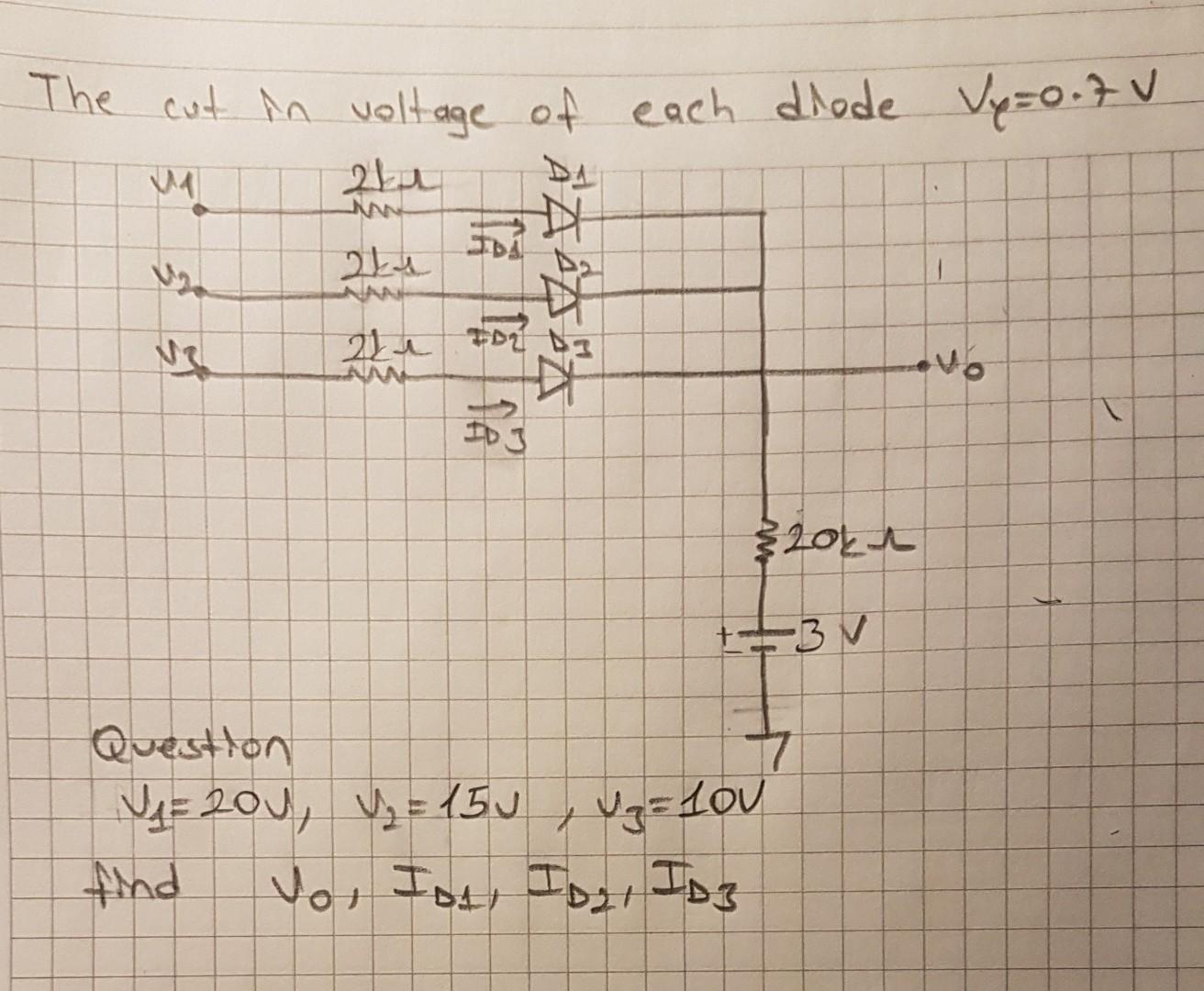 Solved Which diodes ON/OFF in which situations?Find the Vo | Chegg.com