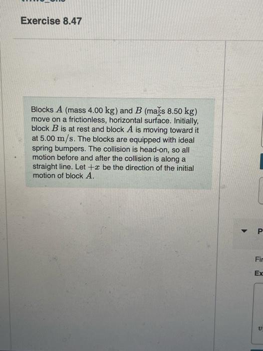 Solved Blocks A (mass 4.00 kg ) and B (majis 8.50 kg ) move | Chegg.com