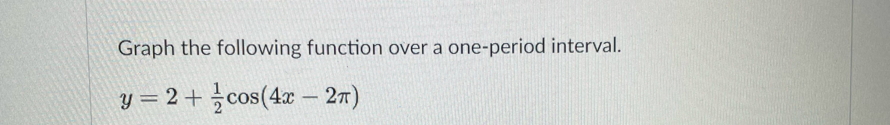 Solved Graph the following function over a one-period | Chegg.com