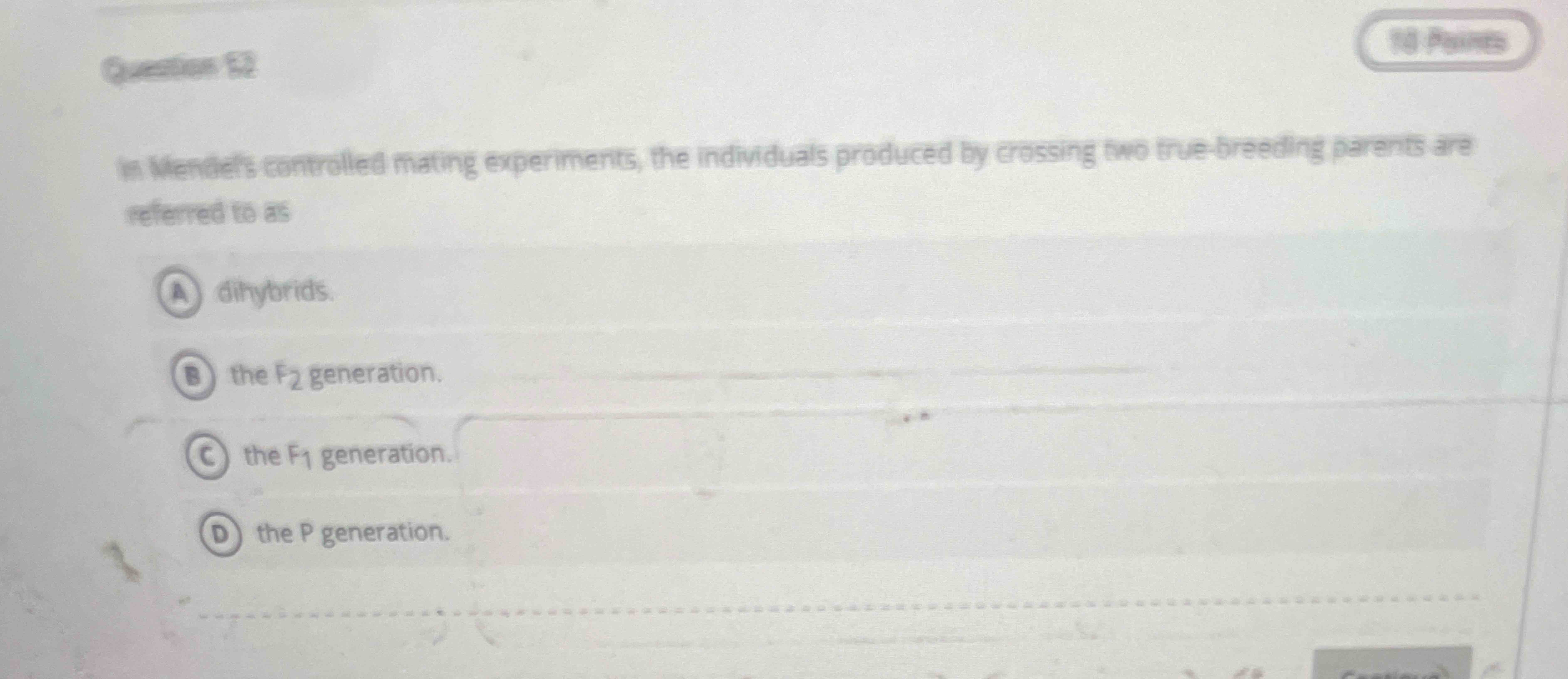 Solved Qusesis Wertalts controlled mating experiments, the | Chegg.com