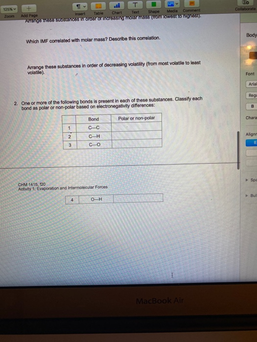 Solved T Tert O 125% Zoom Insert Chart Table Shape Media | Chegg.com