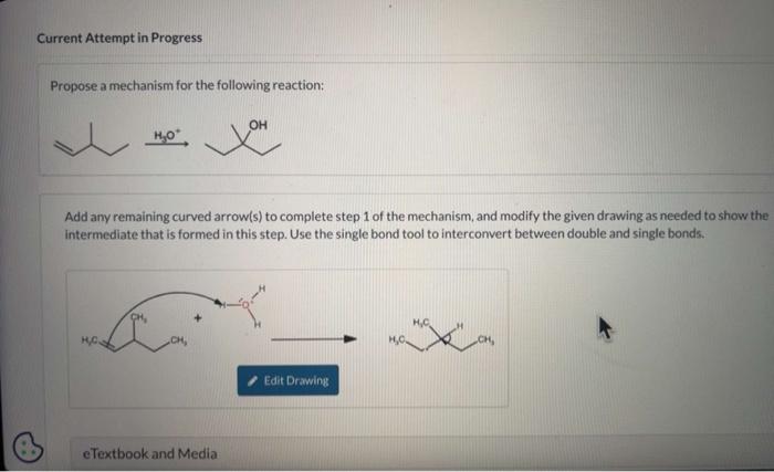 Solved Current Attempt in Progress Propose a mechanism for | Chegg.com