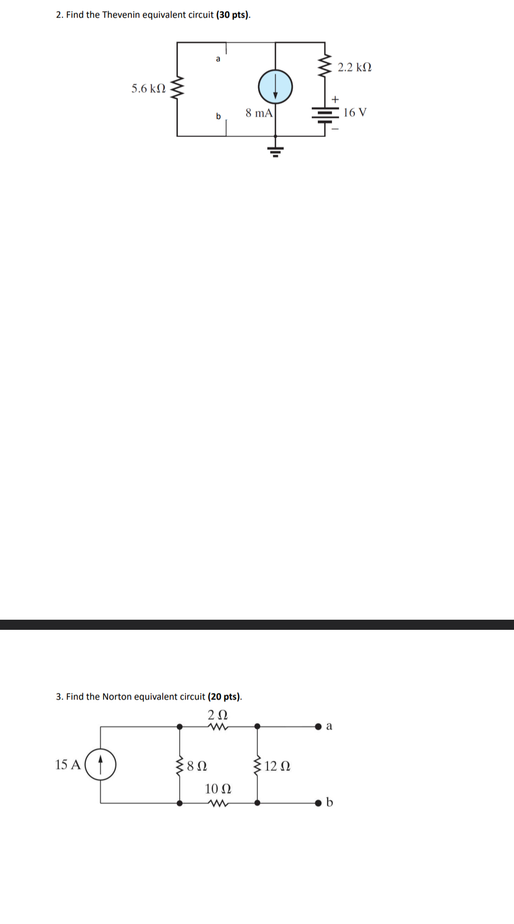 Solved Find the Thevenin equivalent circuit ( 30pts ).Find | Chegg.com
