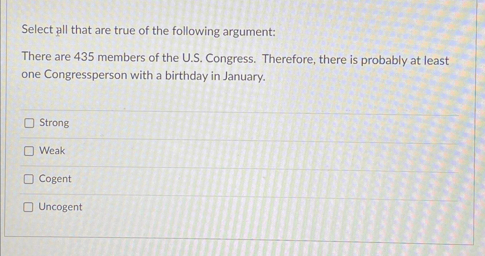 Solved Select all that are true of the following | Chegg.com