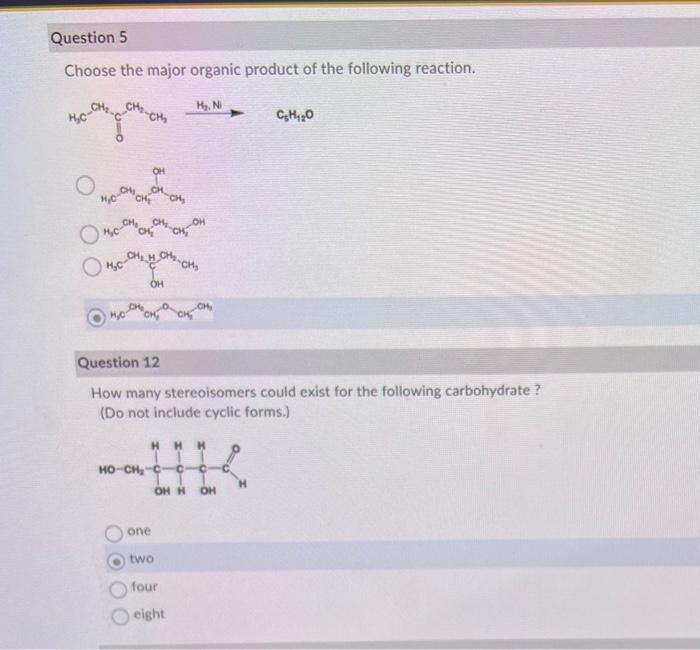 Solved Choose the major organic product of the following | Chegg.com