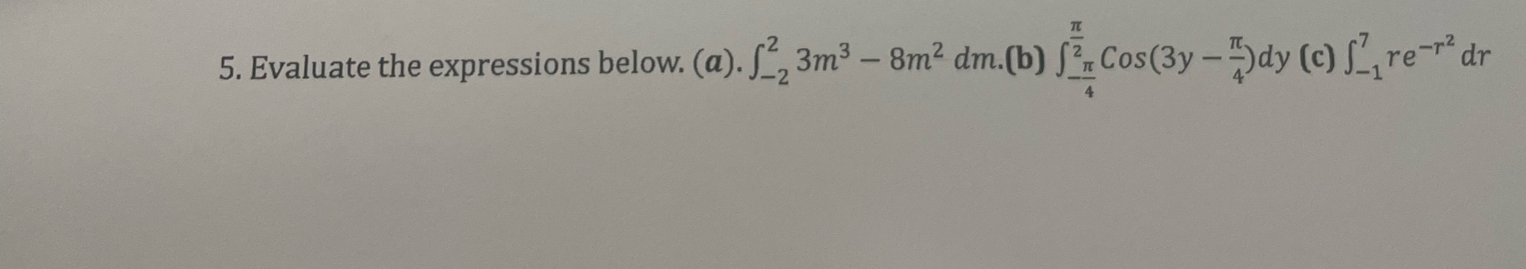 Solved Evaluate the expressions below. | Chegg.com