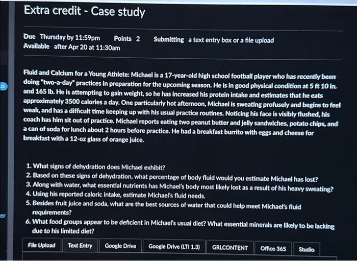 Solved Extra credit - Case study Due Thursday by 11:59pm | Chegg.com
