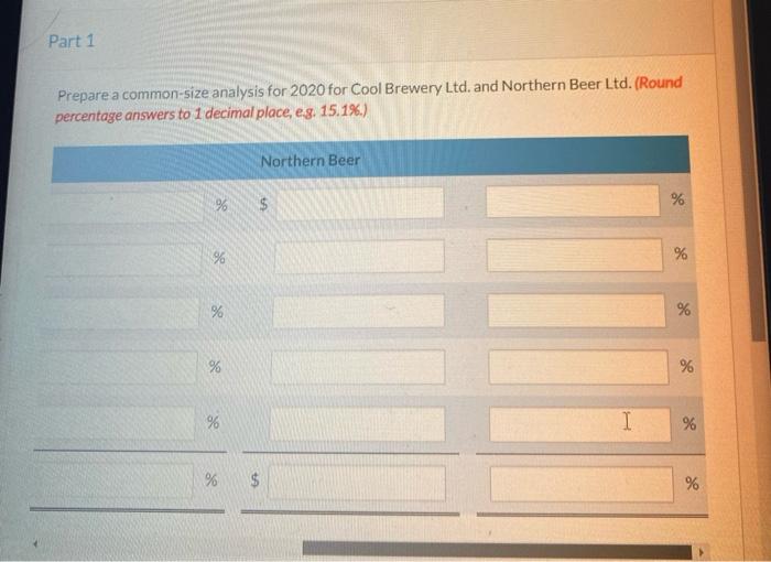 Solved (Common-size analysis and differences in | Chegg.com