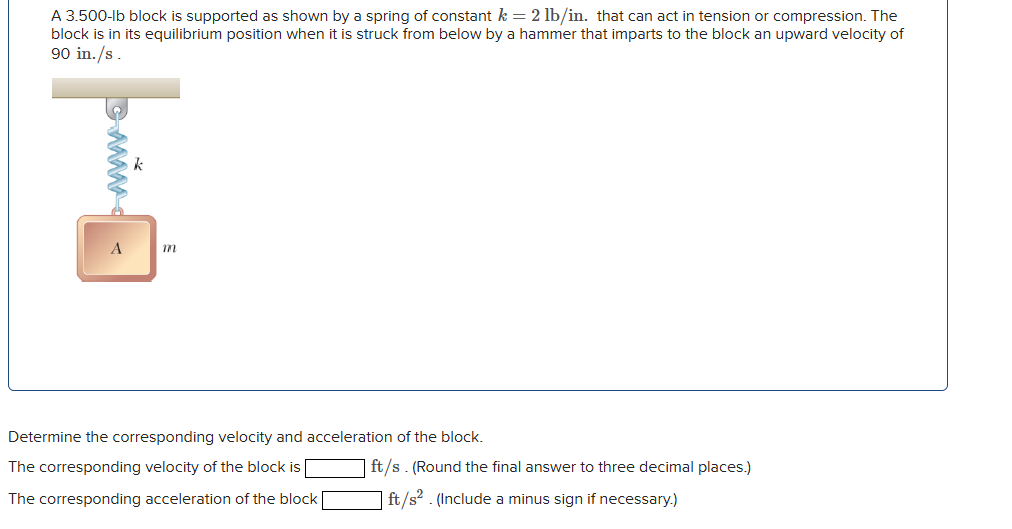 Solved A 3.500-lb ﻿block is ﻿supported as ﻿shown by ﻿a | Chegg.com