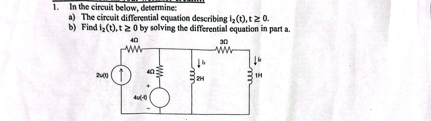 In the circuit below, determine:a) ﻿The circuit | Chegg.com