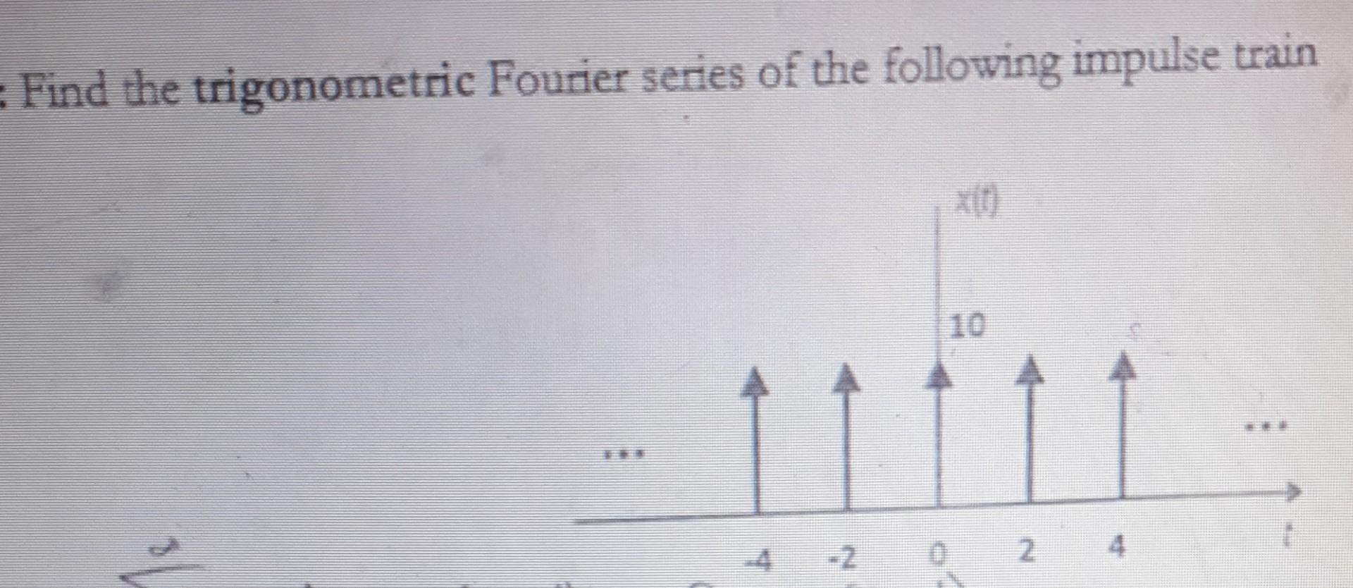 Solved Find the trigonometric Fourier series of the | Chegg.com