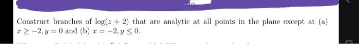 Solved complex analysis : I'm unsure how to create branch | Chegg.com